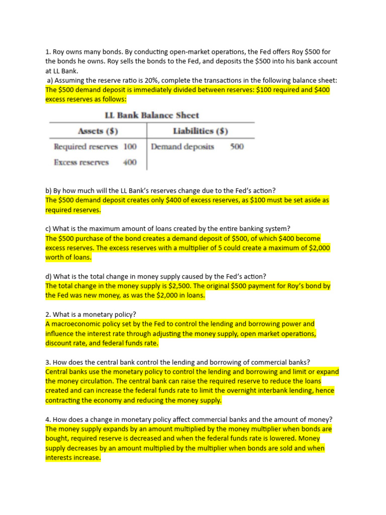 Economics Ch11 Course Revision | PDF | Interest Rates | Money Supply