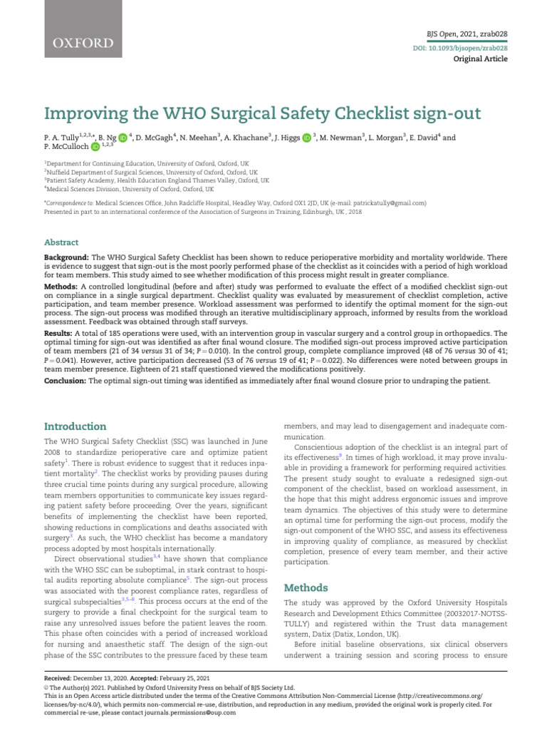 Improving_the_WHO_Surgical_Safety_Checklist_sign-o | PDF | Surgery ...