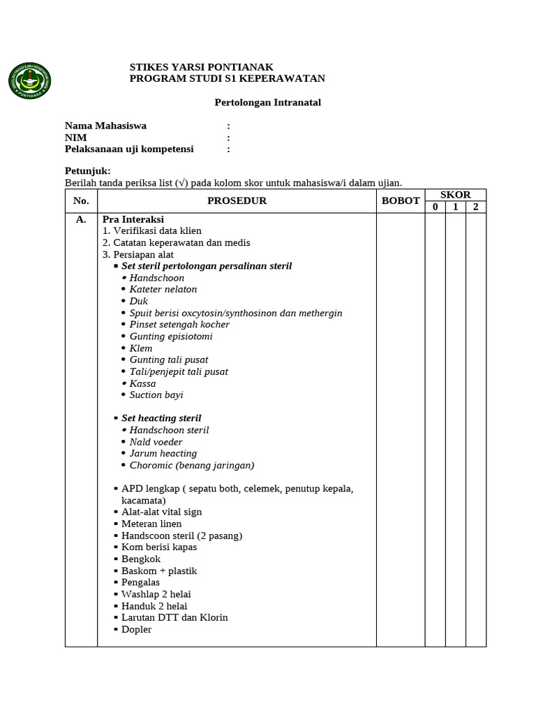 Protap Pertolongan Intranatal (PDF - Io) | PDF