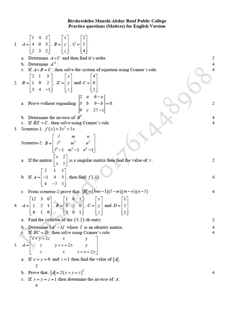 complex number hsc 2024 | PDF | Matrix (Mathematics) | Functions And Mappings