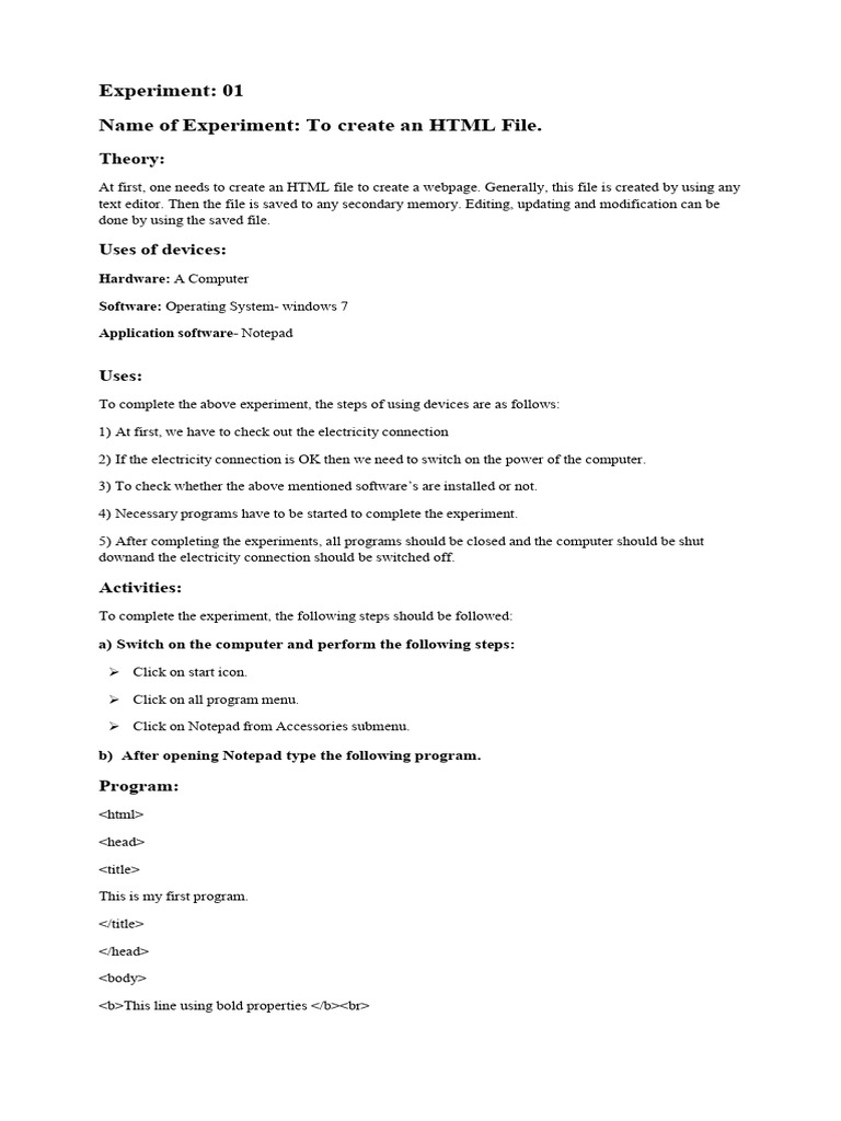 ICT Practical Note | PDF | Hyperlink | Html Element