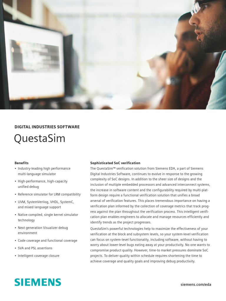 Siemens SW QuestaSim FS 85329 D5 | PDF | Formal Verification | System ...