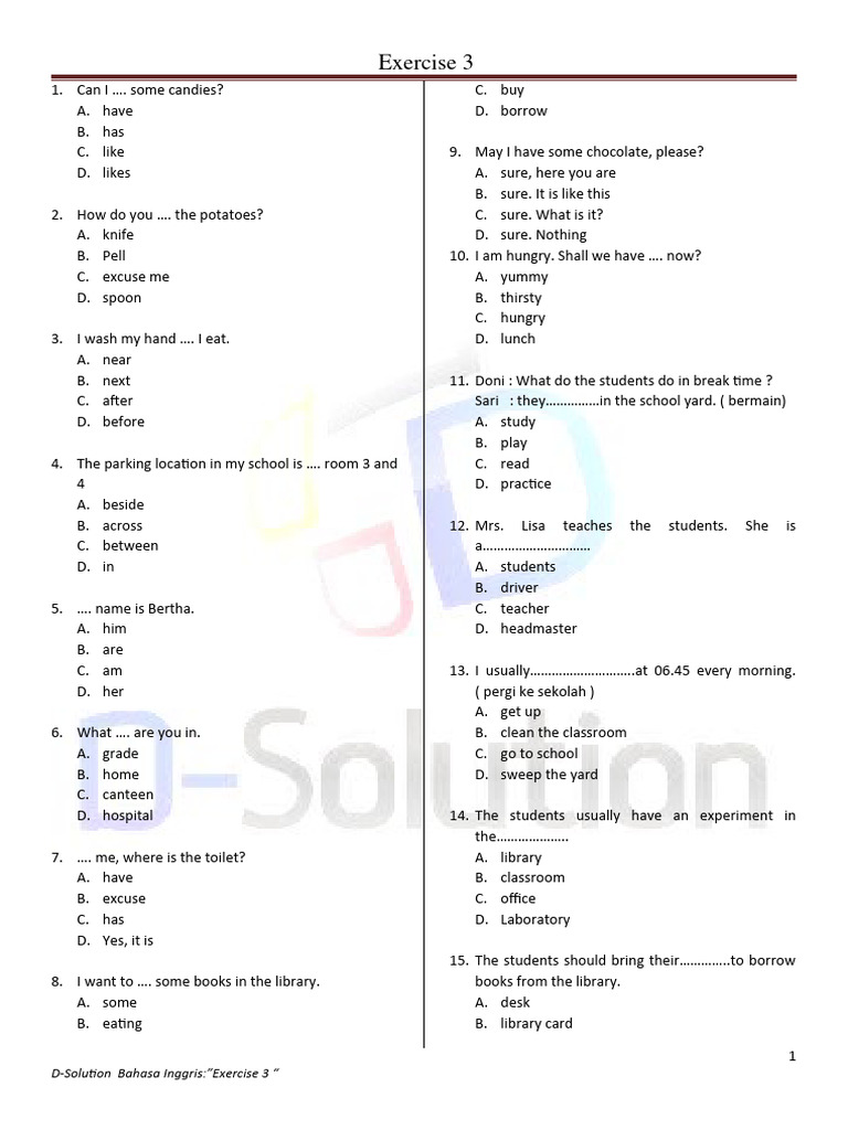 Soal Bahasa Inggris Kelas 5 Semester 2 Latihan | PDF | Cuisine | Foods