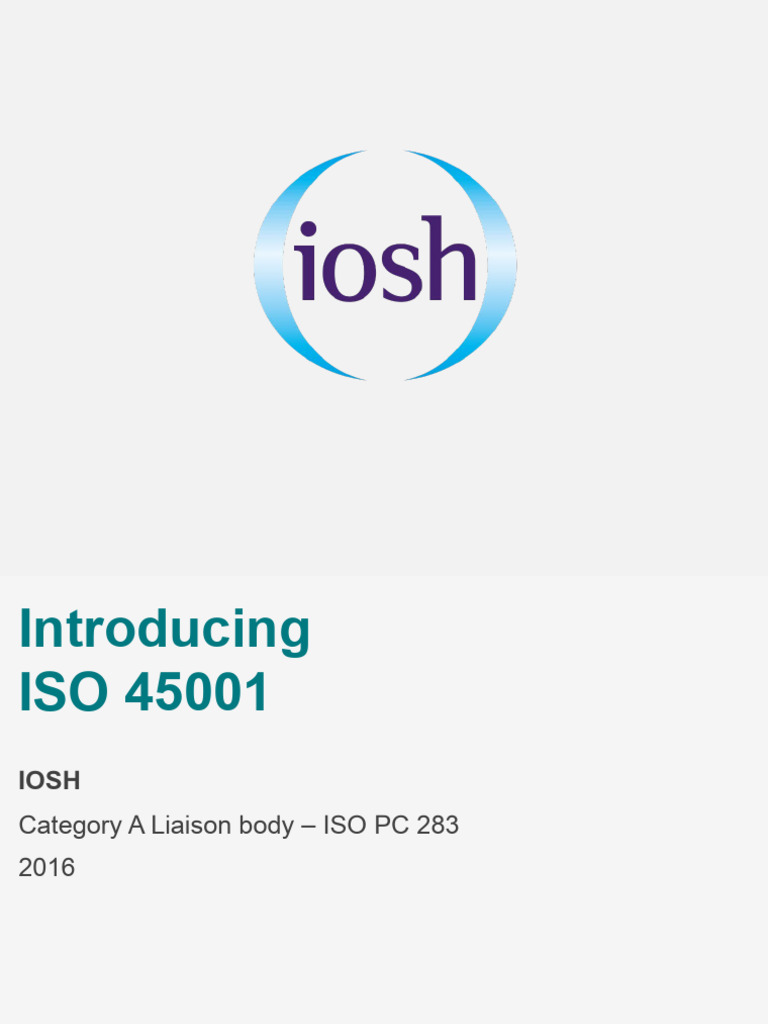 Introduction to ISO 45001 Standards | PDF | Occupational Safety And ...