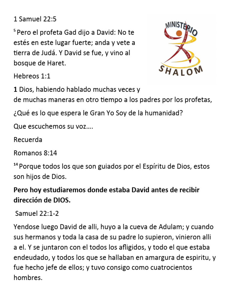 La Cueva de Adulam | PDF | David | Saulo