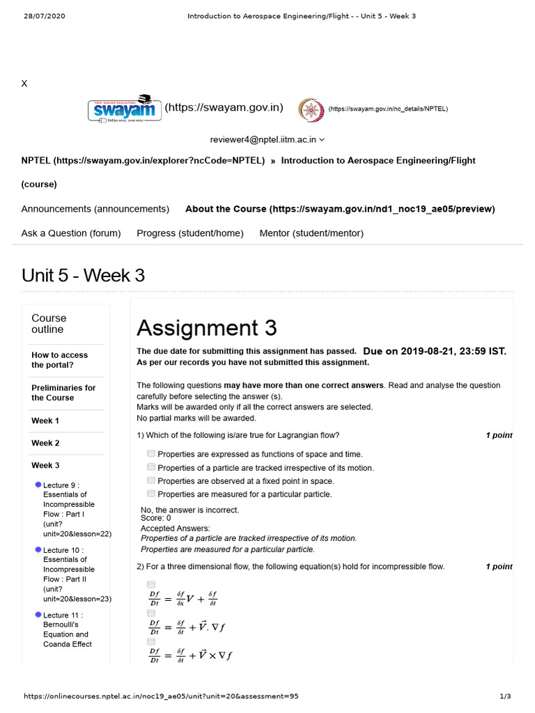 Noc19-Ae05 Assignment Week 03 | PDF | Theoretical Physics | Physical ...