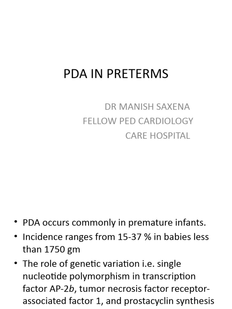 Pda in Preterm | PDF | Preterm Birth | Fetus