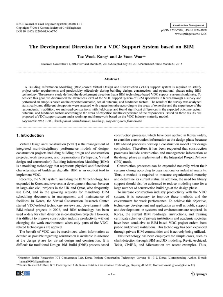 The Development Direction For A VDC Supp | PDF | Building Information Modeling | Engineering