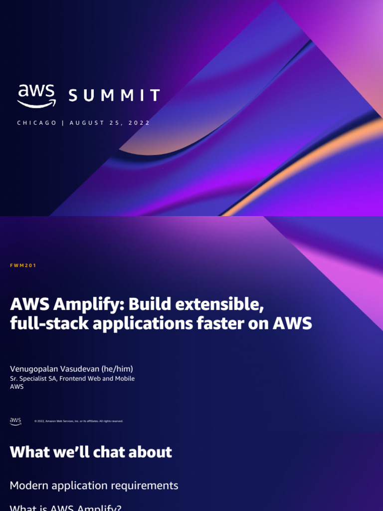AWS - Amplify - Build Extensible - Full-Stack - Applications - Faster - On - AWS - FWM201 | PDF ...