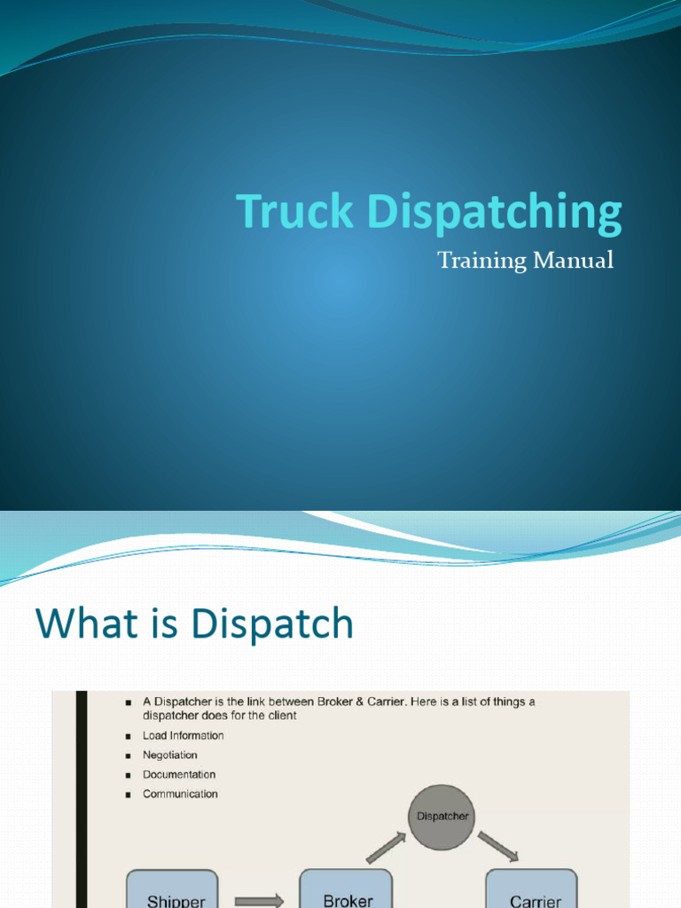 Truck Dispatching Training Manual | PDF