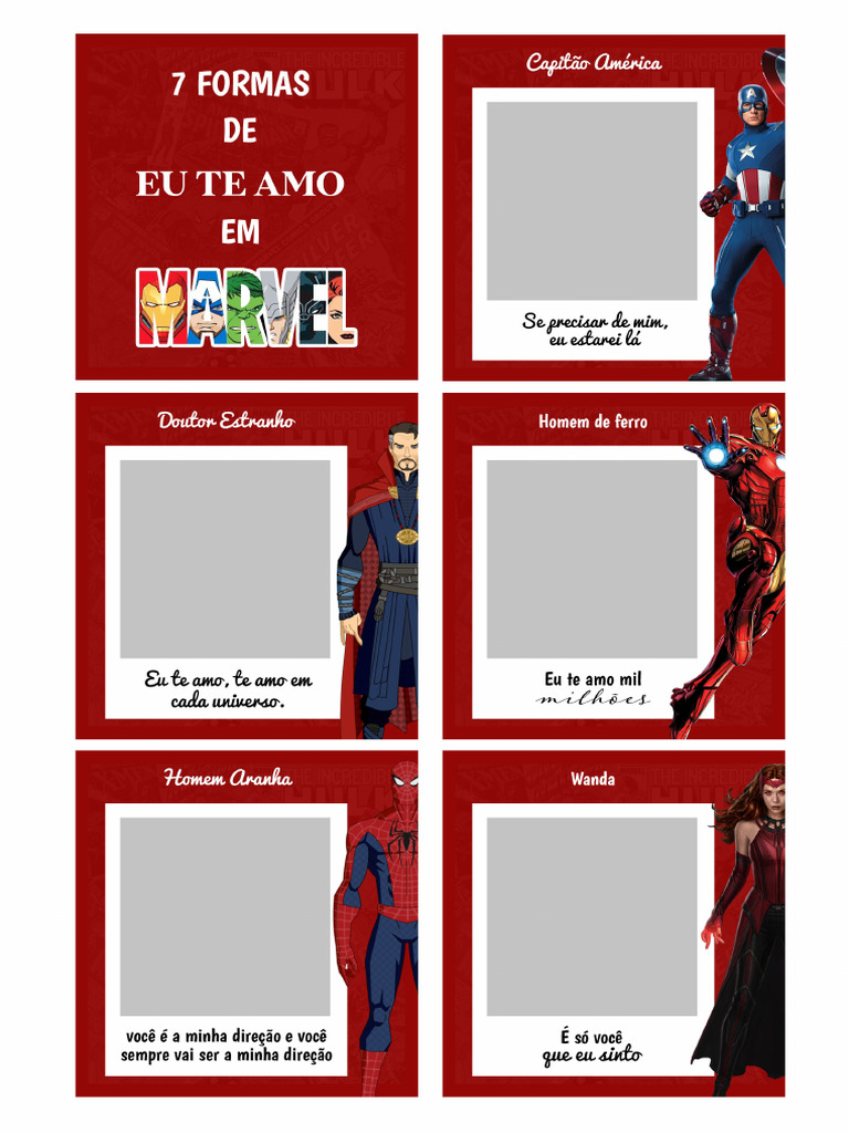 Mini Album Eu Te Amo Da Marvel 1 Pdf