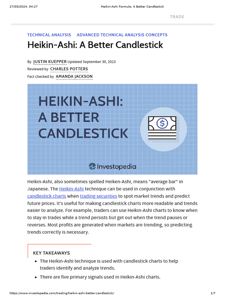 Heikin-Ashi Formula - A Better Candlestick | PDF | Technical Analysis ...
