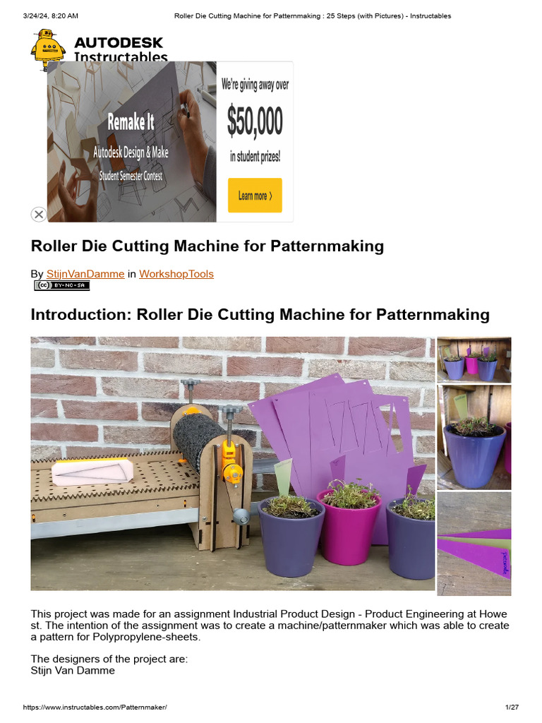 Roller Die Cutting Machine For Patternmaki | Download Free PDF | Screw ...