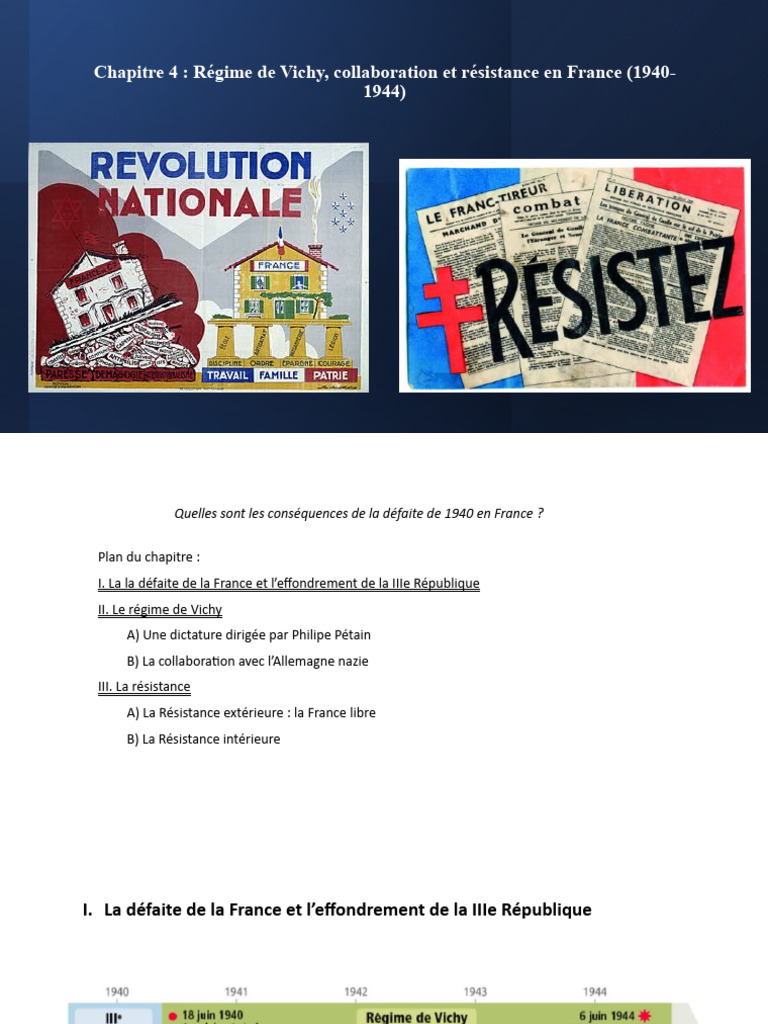 Vichy, collaboration et résistance en France | PDF | Résistance ...