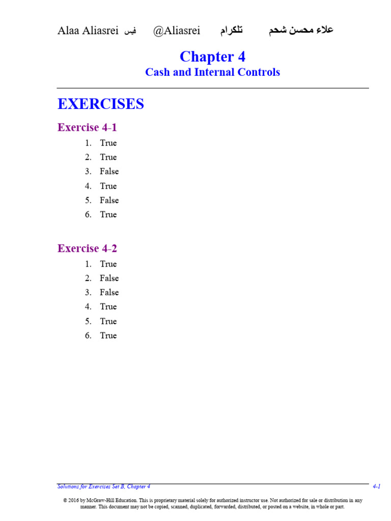 Sol ExerciseB ch04 | PDF | Debits And Credits | Banks
