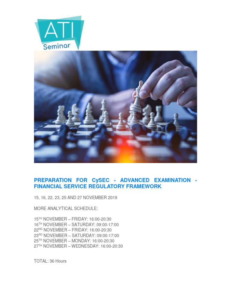 Cysec Advanced Examination Flyer 1 Final | PDF | Regulatory Compliance ...