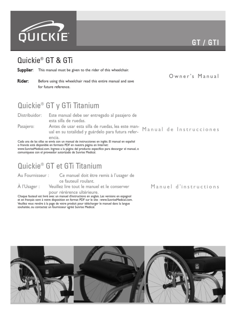 Sunrise Quickie XTR - MK-100067-PRINT | PDF | Wheelchair | Chair