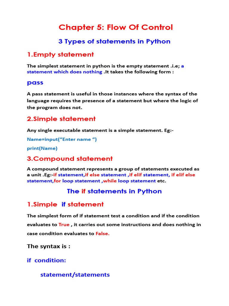 Python Control Flow Basics | PDF | Control Flow | Python (Programming ...