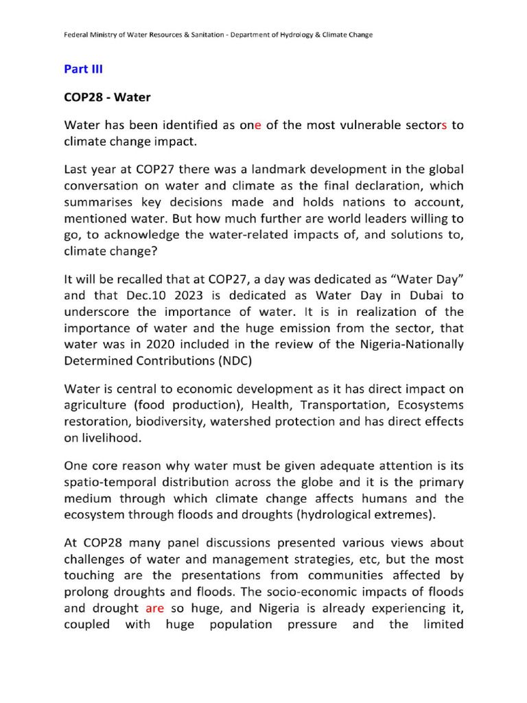 COP28 Part IIIdocx | PDF