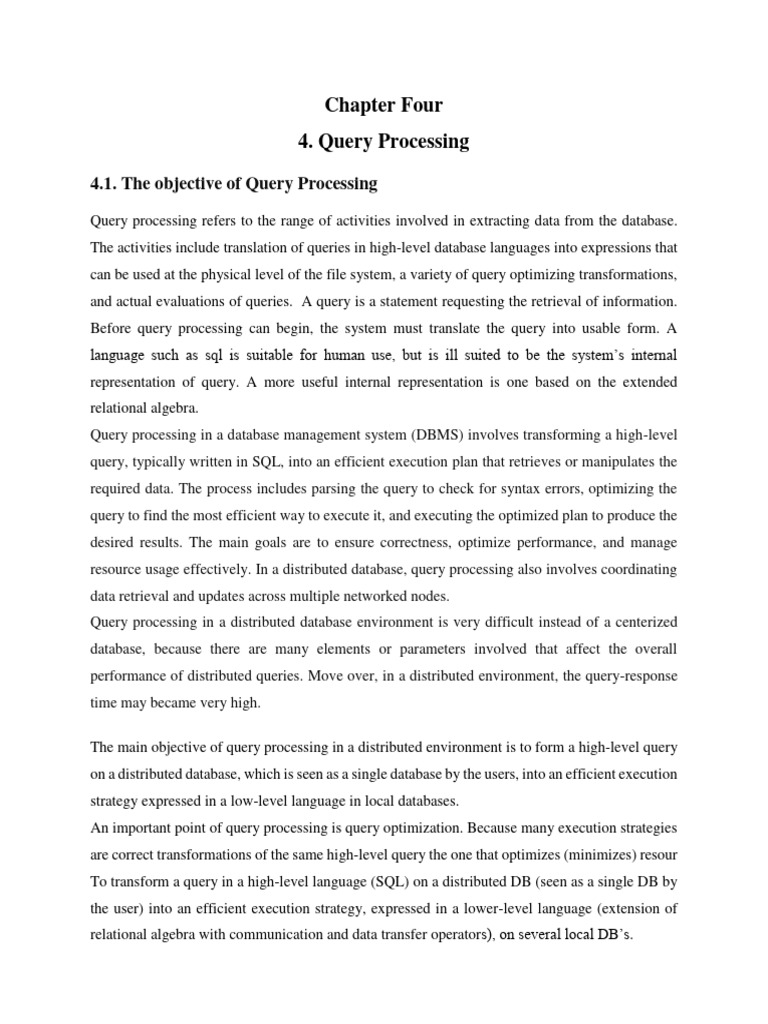 DDBMS-Chapter-4-SE-LectureNote (Version 1) | PDF | Relational Model | Databases