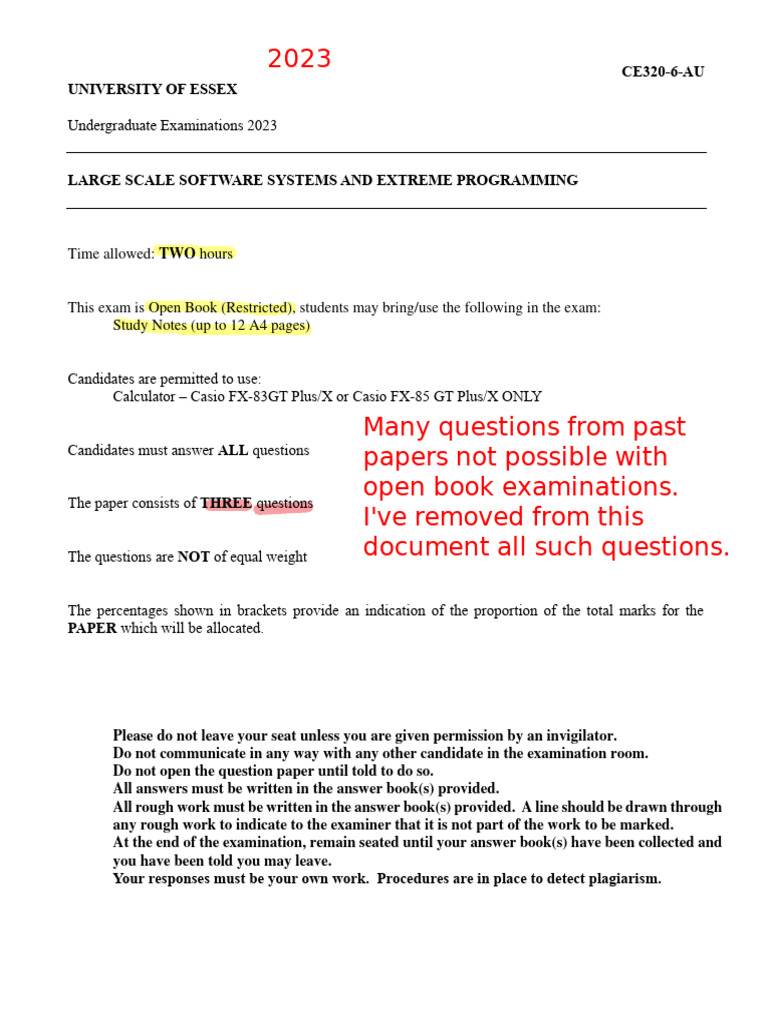 Previous Exams 2022-23 Annotated | PDF | Dishwasher | Computer File