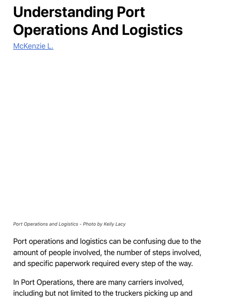 Laygate Operation in Port Logistics | PDF | Bill Of Lading | Transport