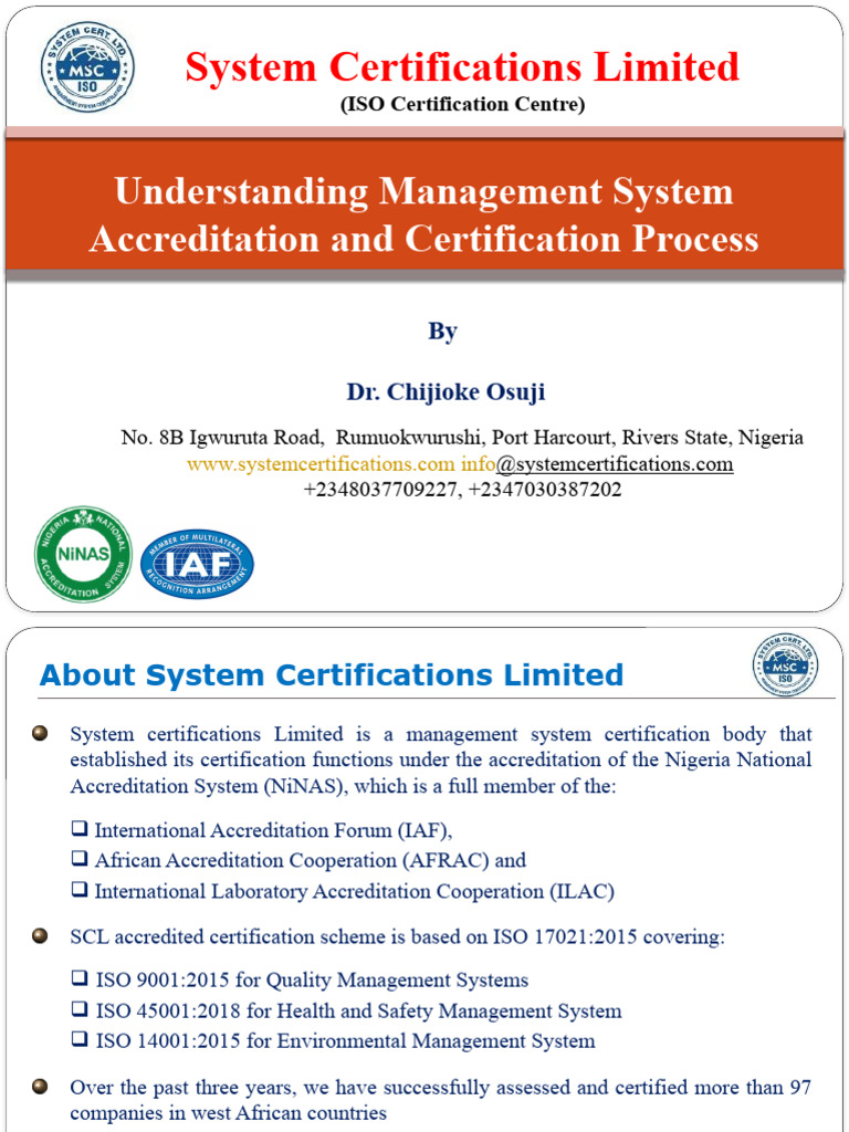 Understanding ISO 9001, 2015 Certification Process by Dr. Chijioke ...