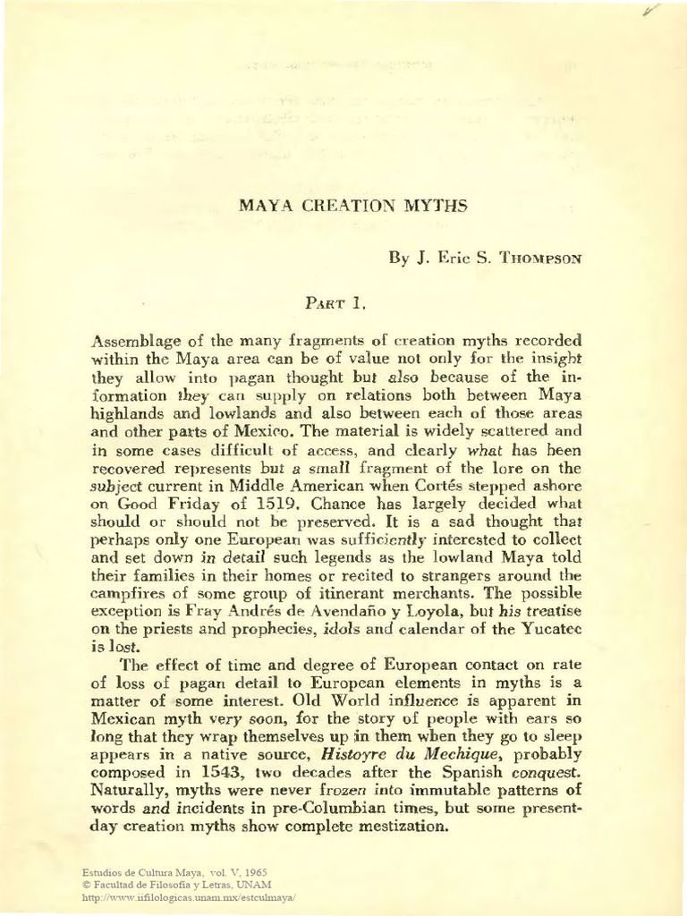 Maya Creation Myths 1 | PDF | Maya Civilization | Nahuatl