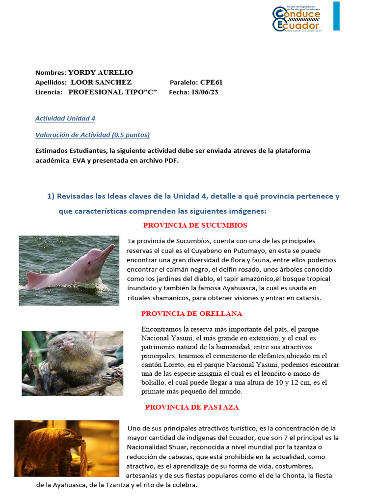 Geografia Del Ecuador#4. YORDY LOOR | PDF