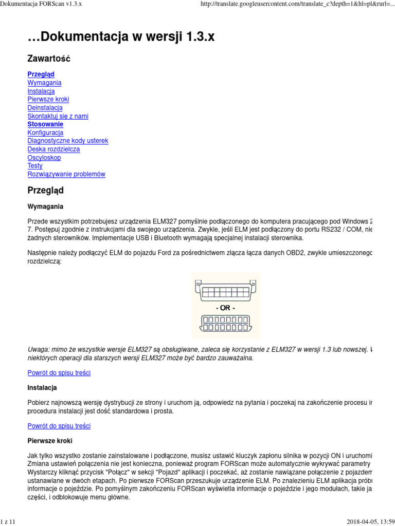 Forscan Dokumentacja 1.3 | PDF