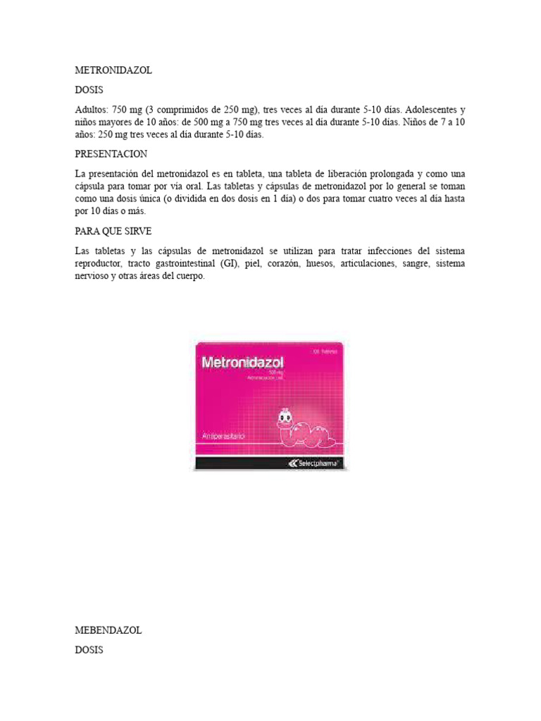 METRONIDAZOL | Descargar gratis PDF | Tableta (Farmacia ...