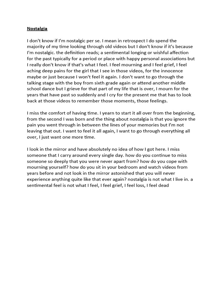 Nostalgia | PDF