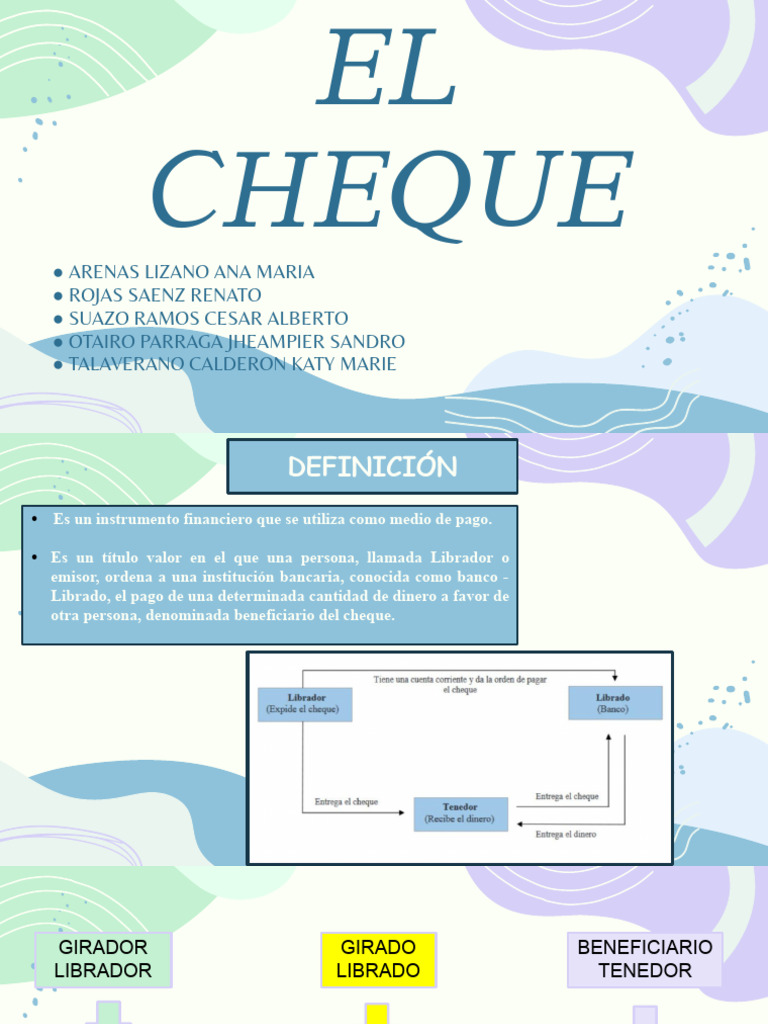 Definición y Tipos de Cheque | PDF | Cheque | Bancos