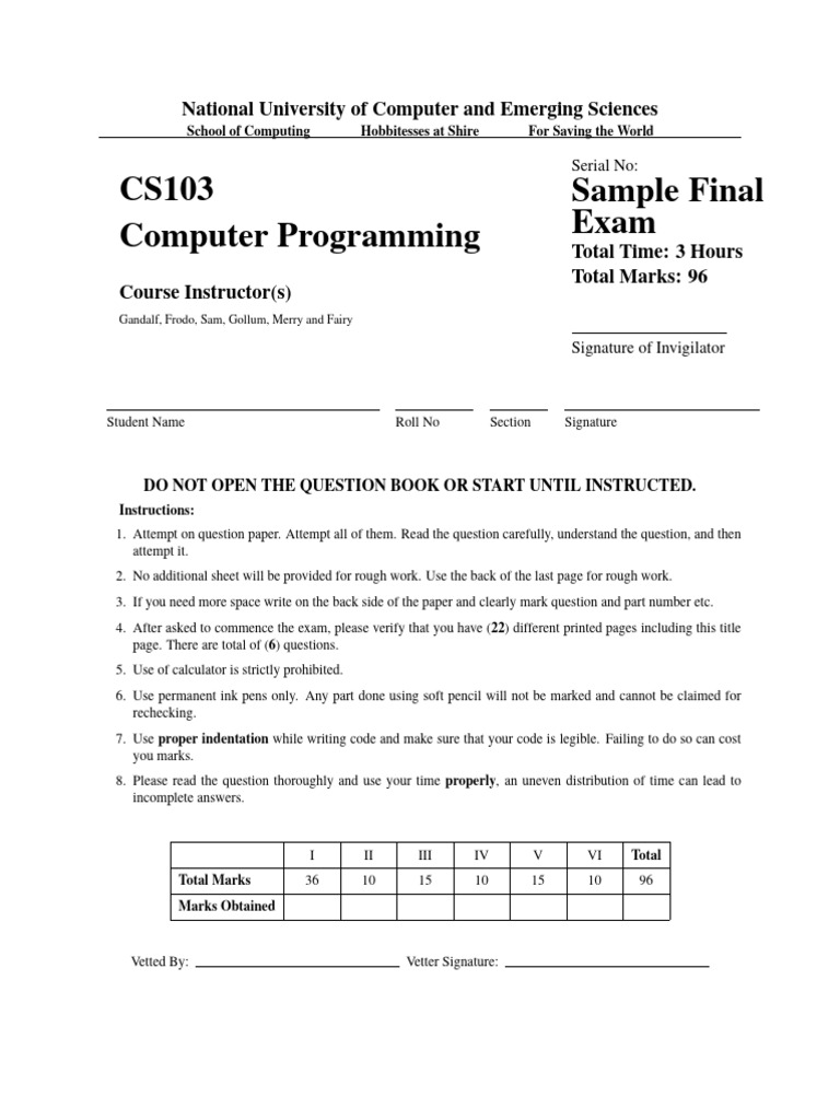 Sample Final II | PDF | Namespace | Computer Science Sample Final II | PDF | Namespace | Computer Science