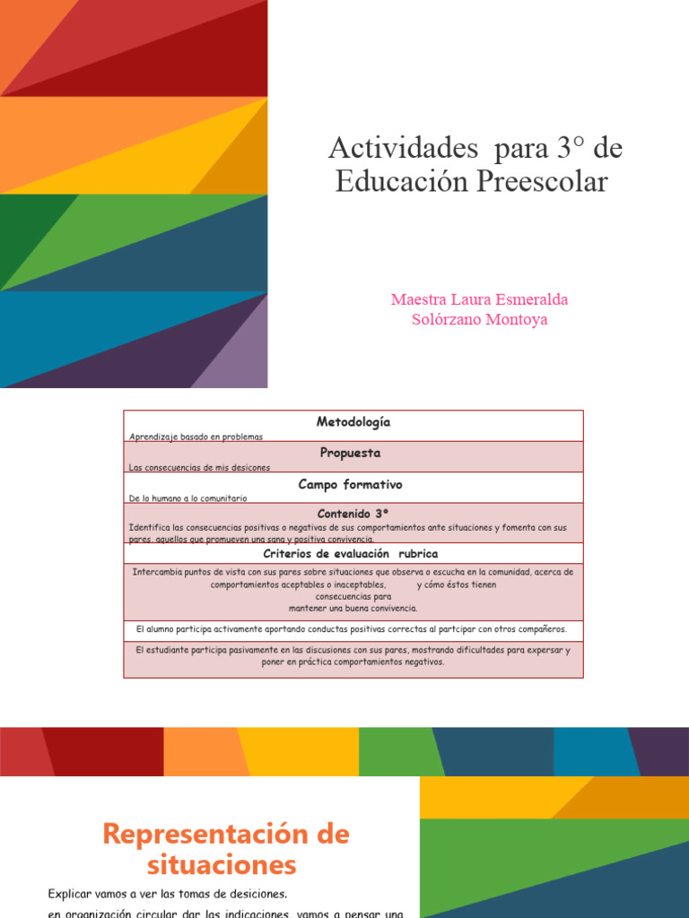 Actividades para 3° de Educación Preescolar | PDF | Evaluación ...