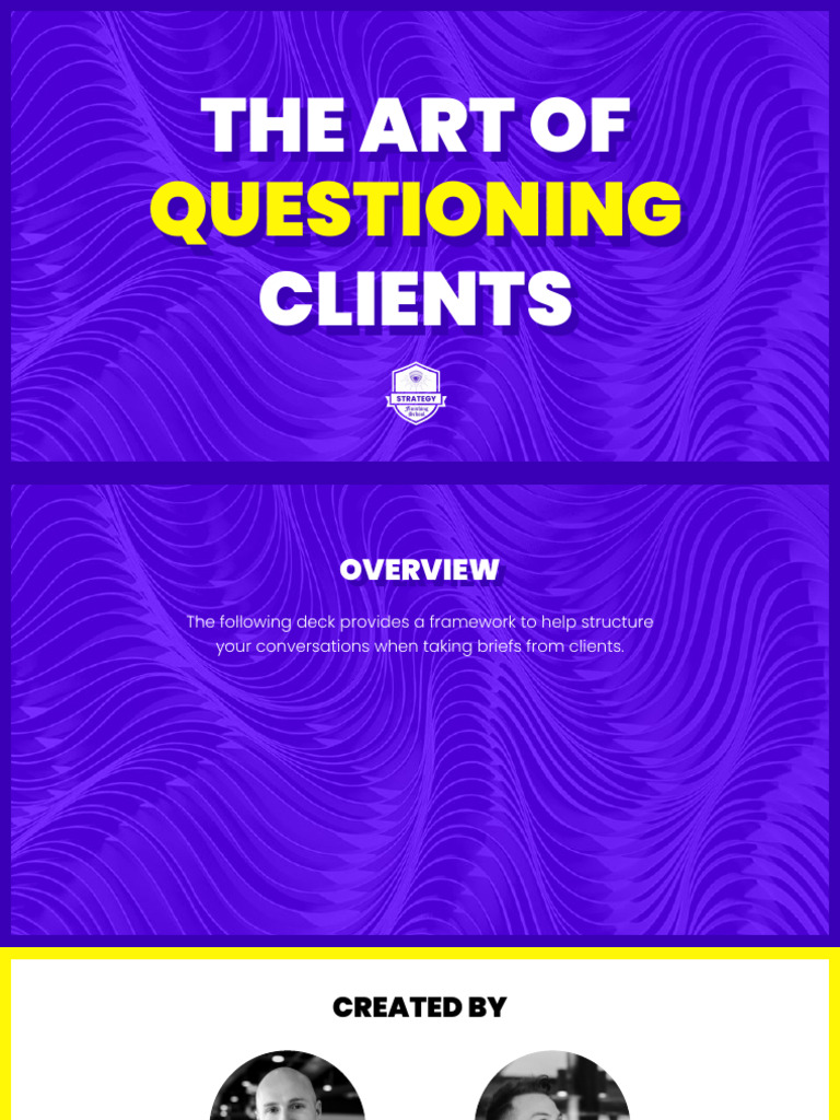 The Art of Questioning Clients | PDF | Witness | Brand