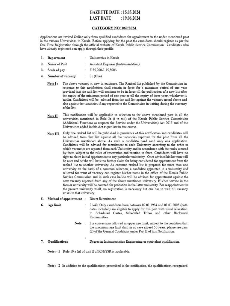 Kerala PSC 3 | PDF | Government