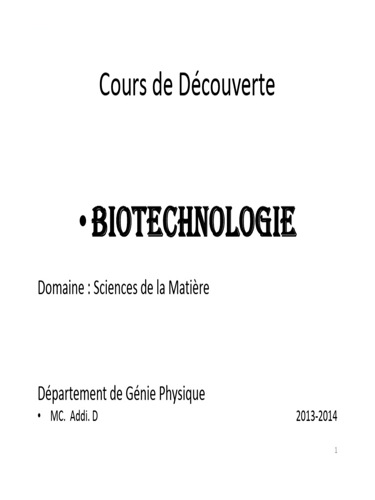 Biotech Cours | PDF | Organisme génétiquement modifié | Imagerie médicale