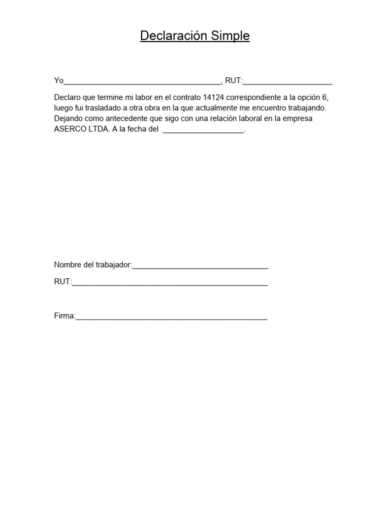 Declaración Simple | PDF
