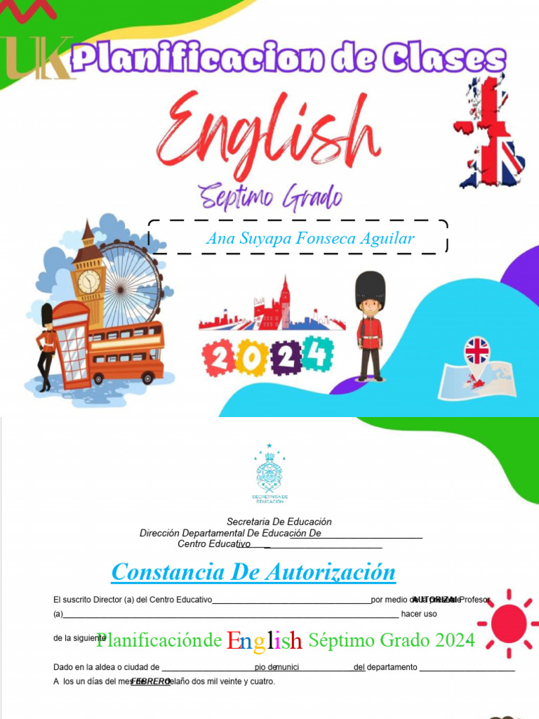 Plan de Ingles Septimo Segundo Parcial Nuevo | PDF | Maestros | Evaluación