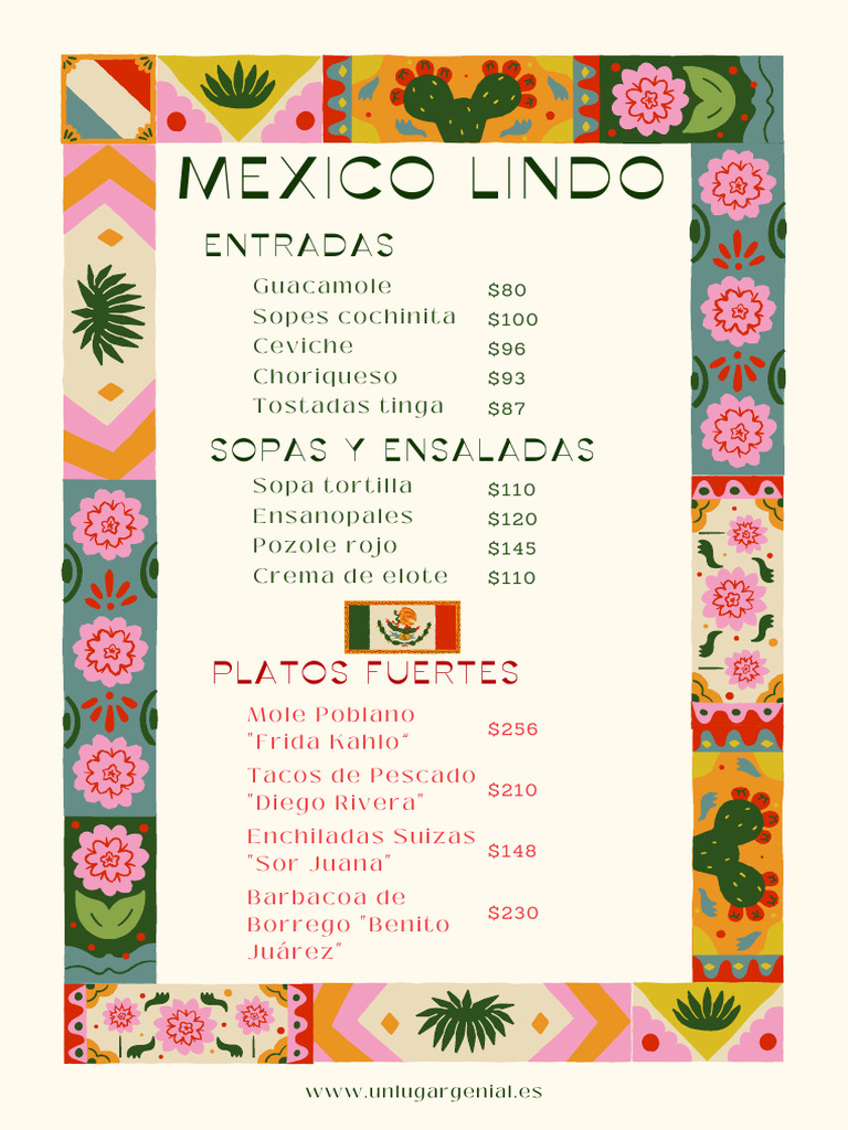 Menú Mexico Lindo | PDF