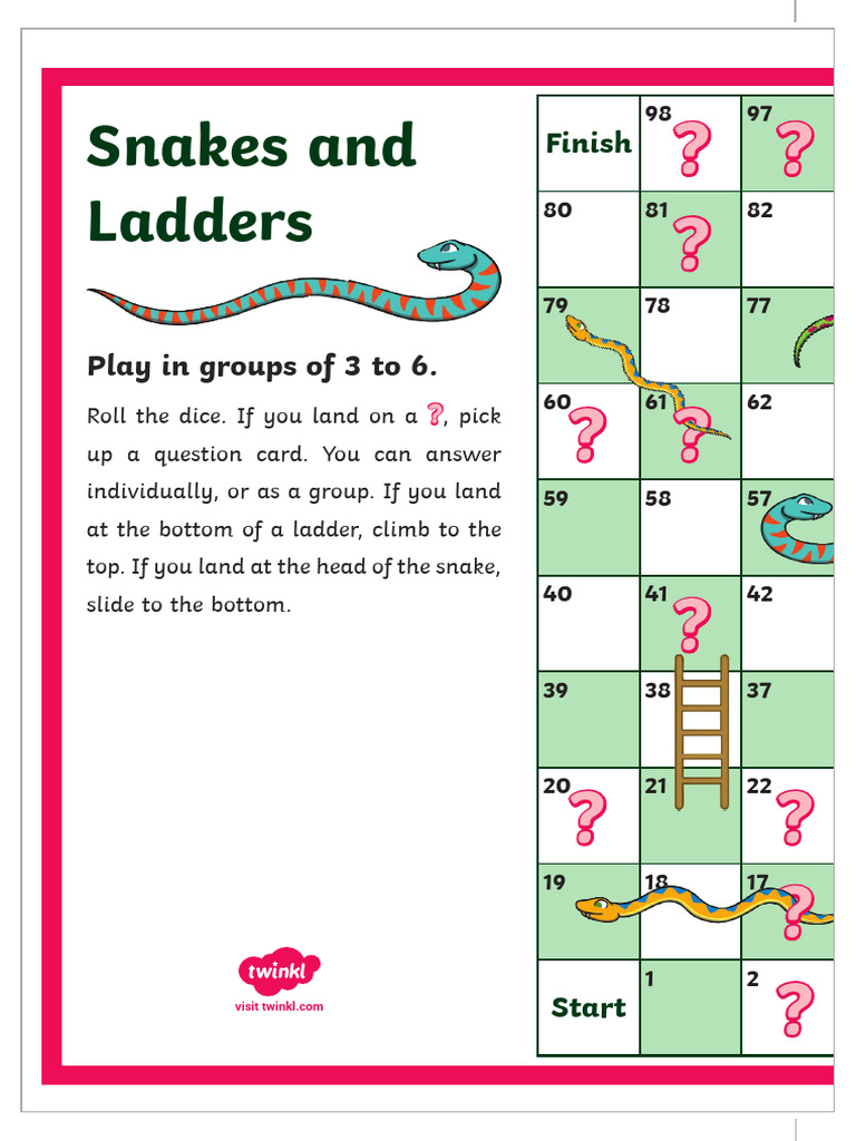 2xa4 Snakes and Ladders Board | PDF | Tabletop Games | Gaming