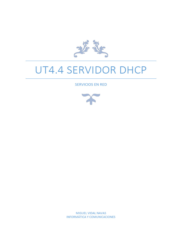 Ut1 DHCP | PDF | Dirección IP | Red de computadoras