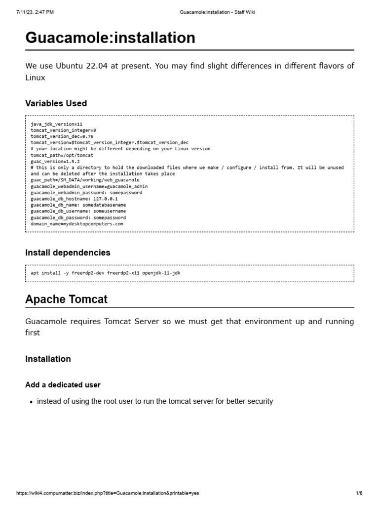 Guacamole - Installation - by ServerMatter | PDF | Software | Computing