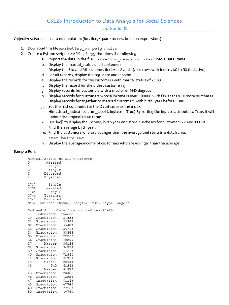 Lab 09 | PDF | Computing