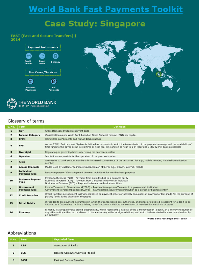 World Bank Fps Singapore Fast Case Study Pdf Clearing Finance