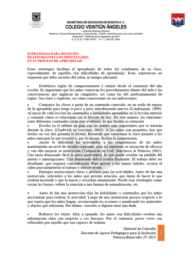 Estrategias Para Docentes Pdf Maestros Aprendizaje