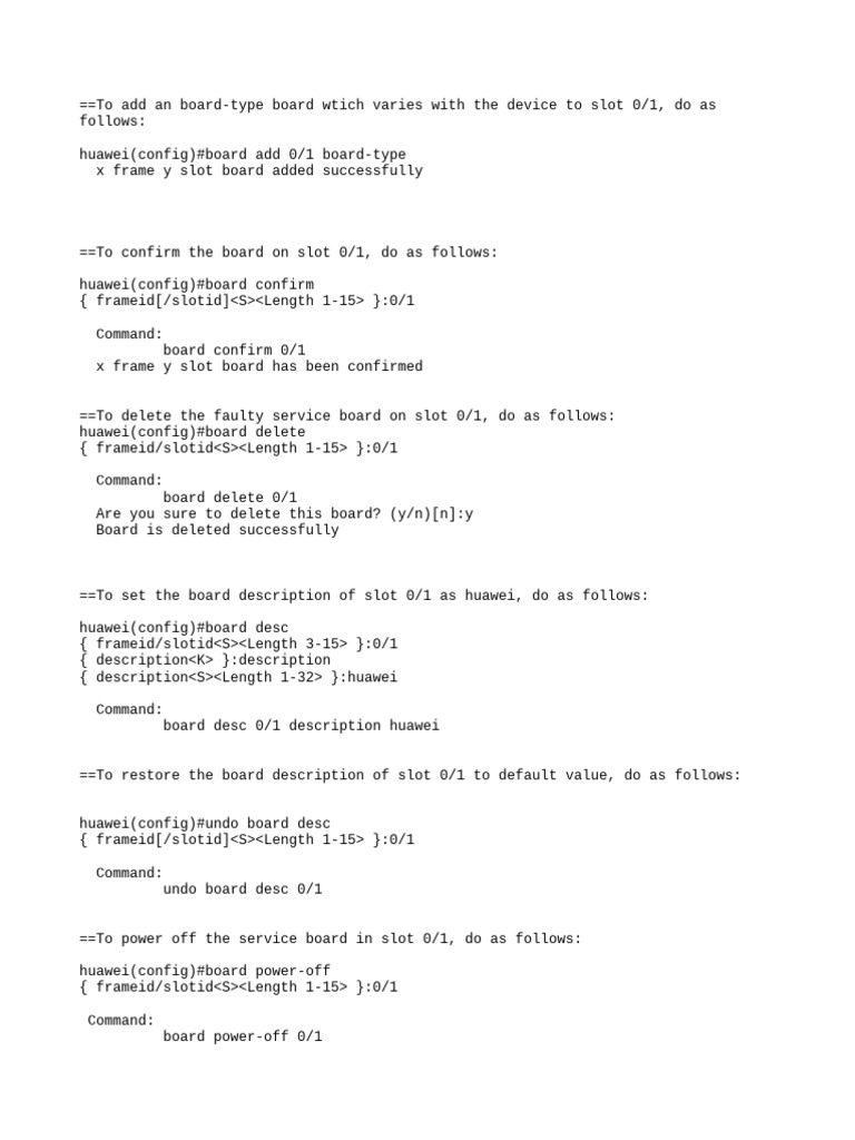 comandos placas huawei | PDF | Electrical Engineering | Information And Communications Technology