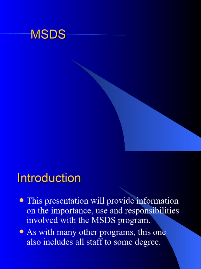 MSDS Training 1 | PDF | Occupational Safety And Health | Safety