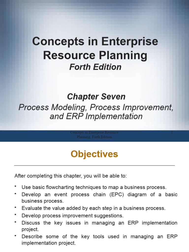 Process Modeling, Process Improvement, and ERP Implementation | PDF | Enterprise Resource ...